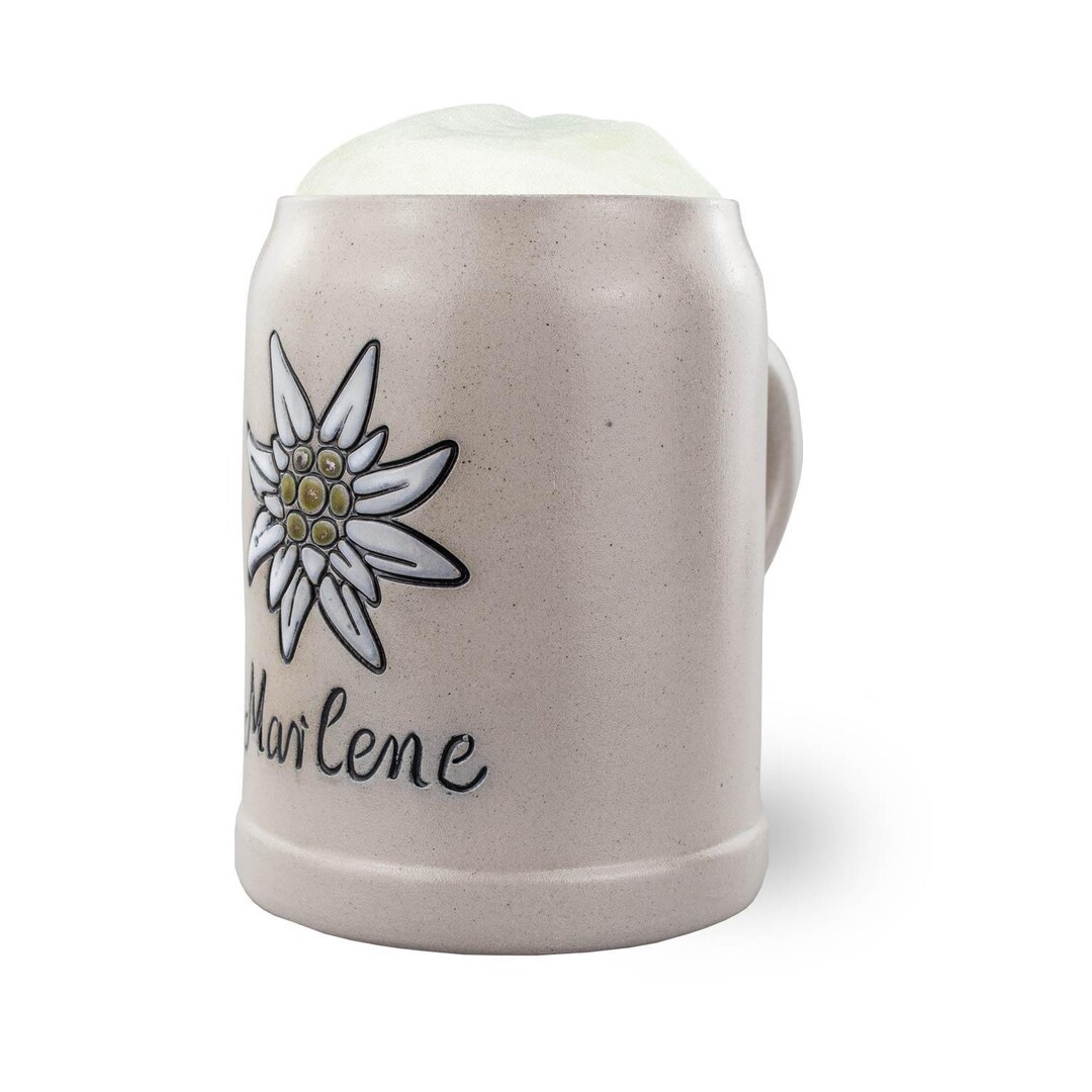 PREMIUM Beer Mug "edelweiss" • Stoneware Mug With Individual Engraving ...