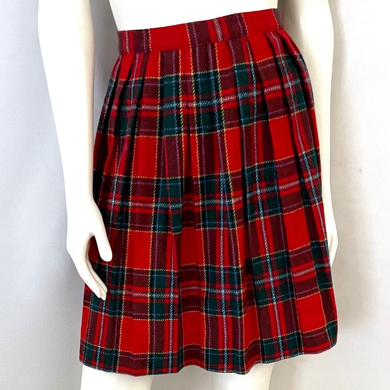 Red Plaid Skirt - Etsy