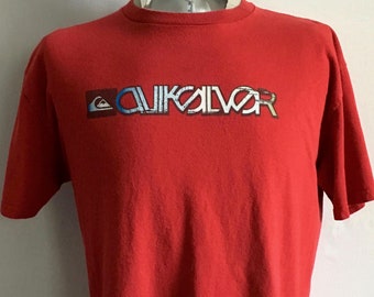 Vintage QUICKSILVER Original Red T-shirt Short Sleeve Cotton Tee Shirt ...