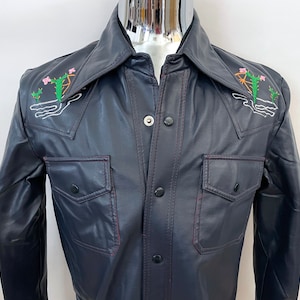 70's Deadstock, Navy Blue, Vinyl Jacket, Snap Button by Vanderbilt (M/L ...