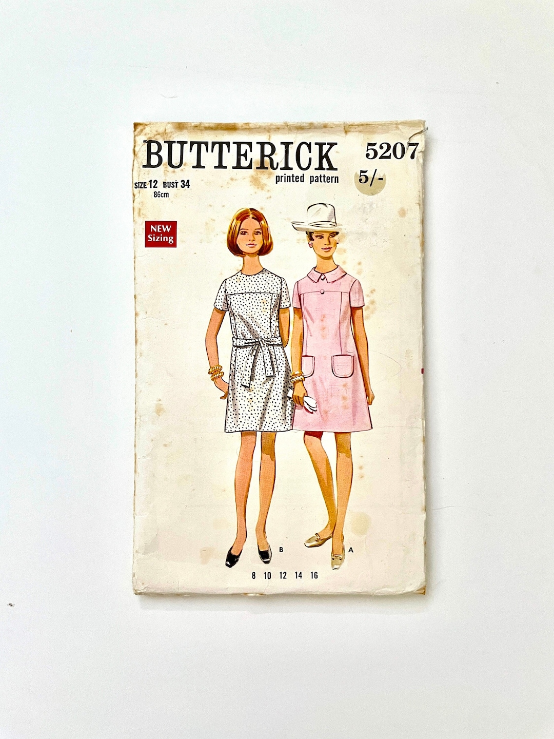 60's Butterick 5207, Mod, A Line Dress (S) - Etsy