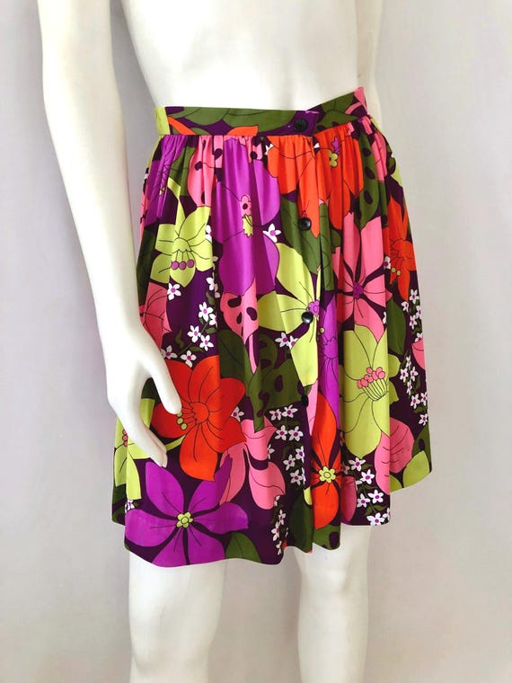 Vintage 60's/70's Speedo, Neon, Floral, Flare, Mini S… - Gem