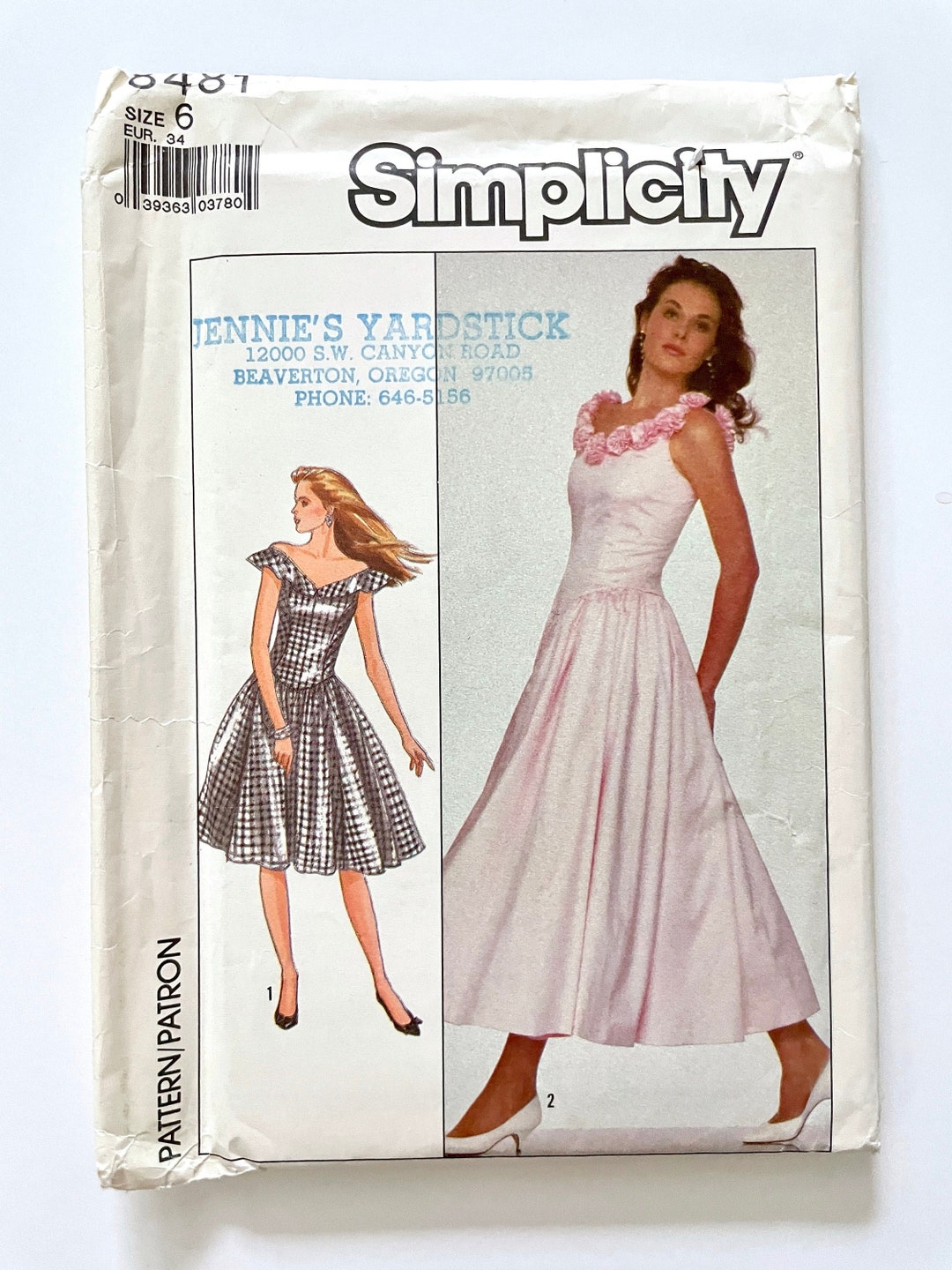 80's Uncut Simplicity 8481, Dress in Two Lengths (XXS) - Etsy