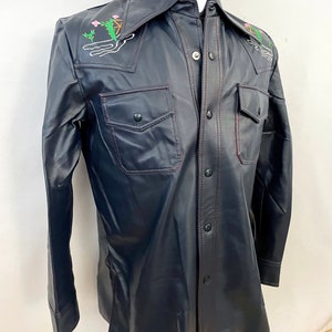 70's Deadstock, Navy Blue, Vinyl Jacket, Snap Button by Vanderbilt (M/L ...