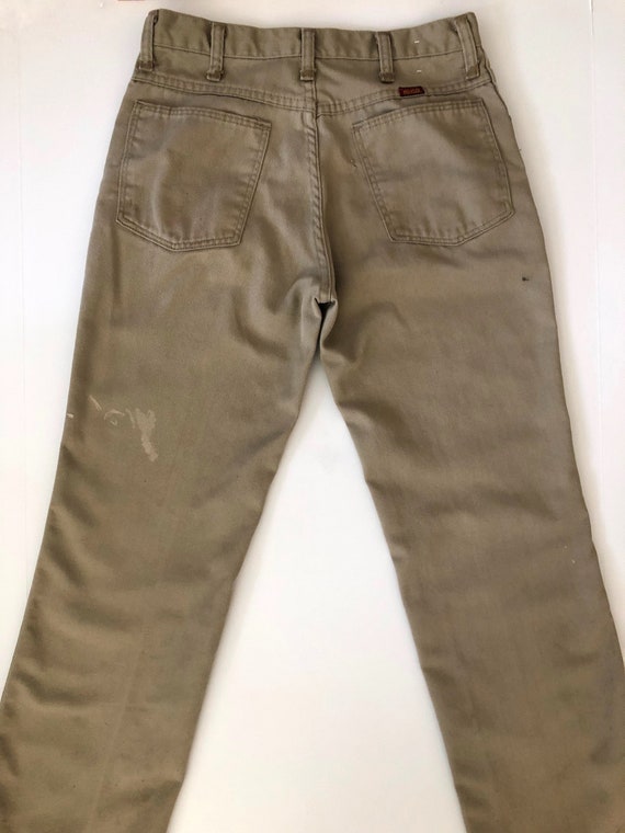 Vintage 80's Rustler Pants, Tan, Straight Leg, Work P… - Gem