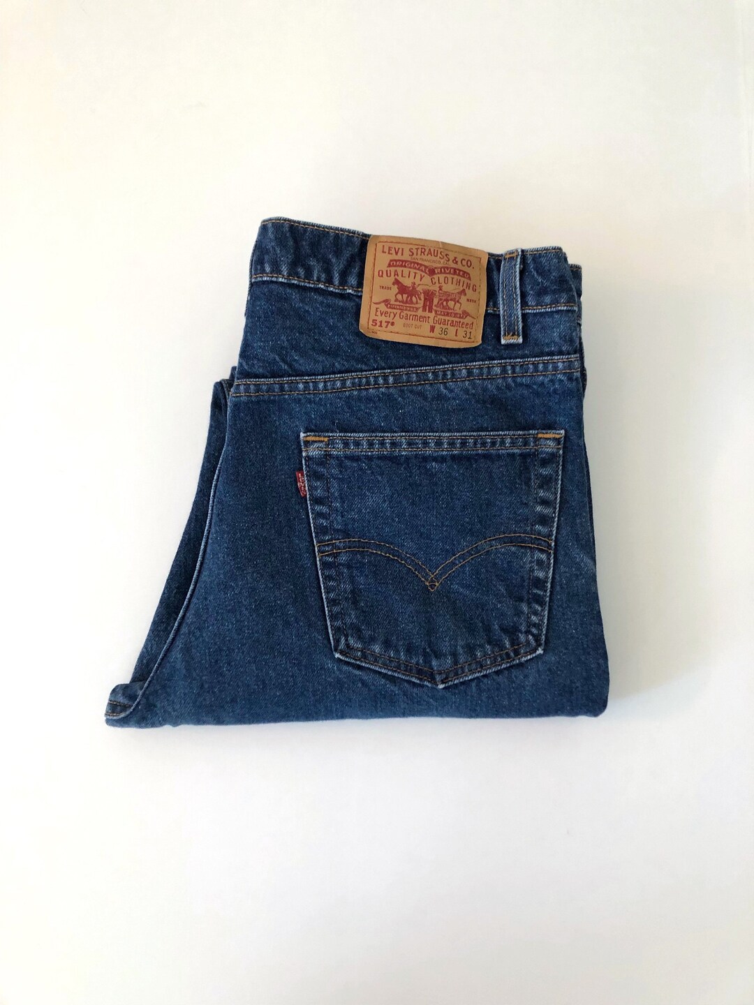 80's Levi's 517 Jeans USA, Dark Wash, Bootcut, Denim (W34) - Etsy