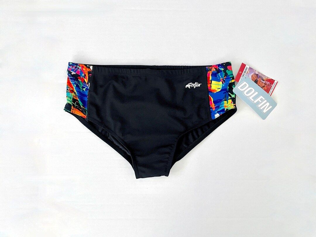 Vintage 80's Deadstock, Dolphin, Black, Speedo Swimsuit W34/36 - Etsy