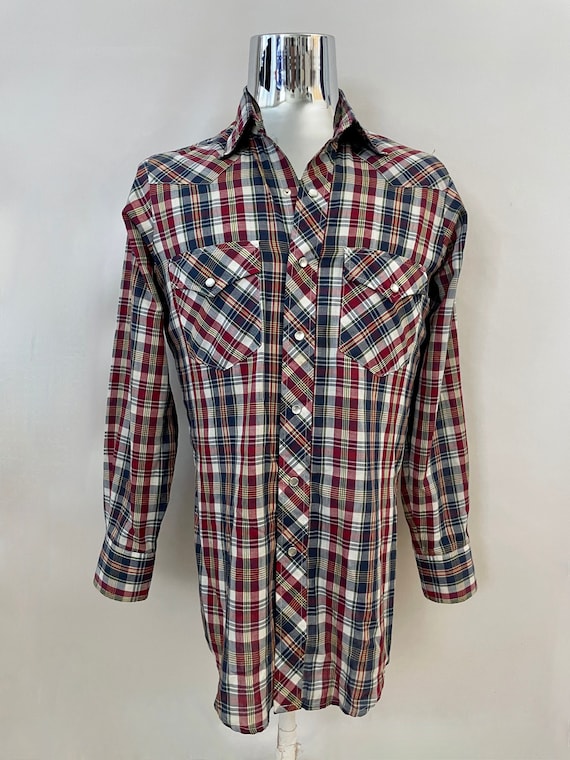 Vintage lee plaid button - Gem