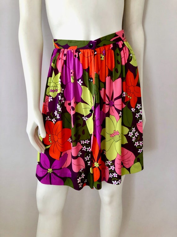 Vintage 60's/70's Speedo, Neon, Floral, Flare, Mini S… - Gem