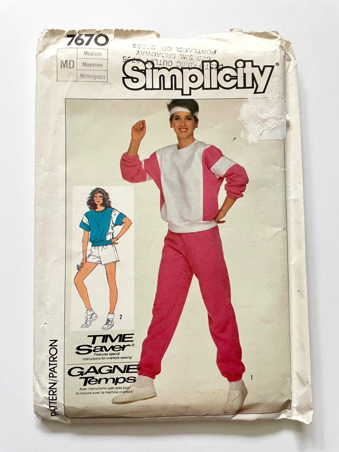 80's Uncut Simplicity 7670, Pullover Top, Pants, Shorts (M) - Etsy