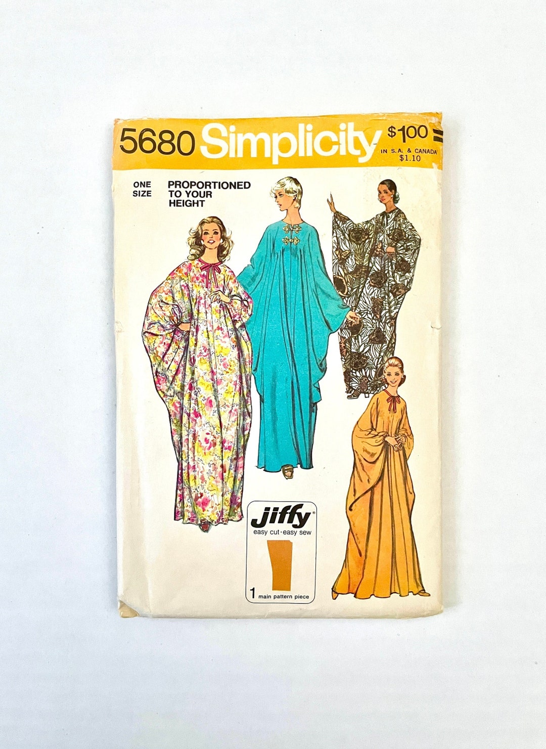 70's Simplicity 5680, Caftans one Size - Etsy
