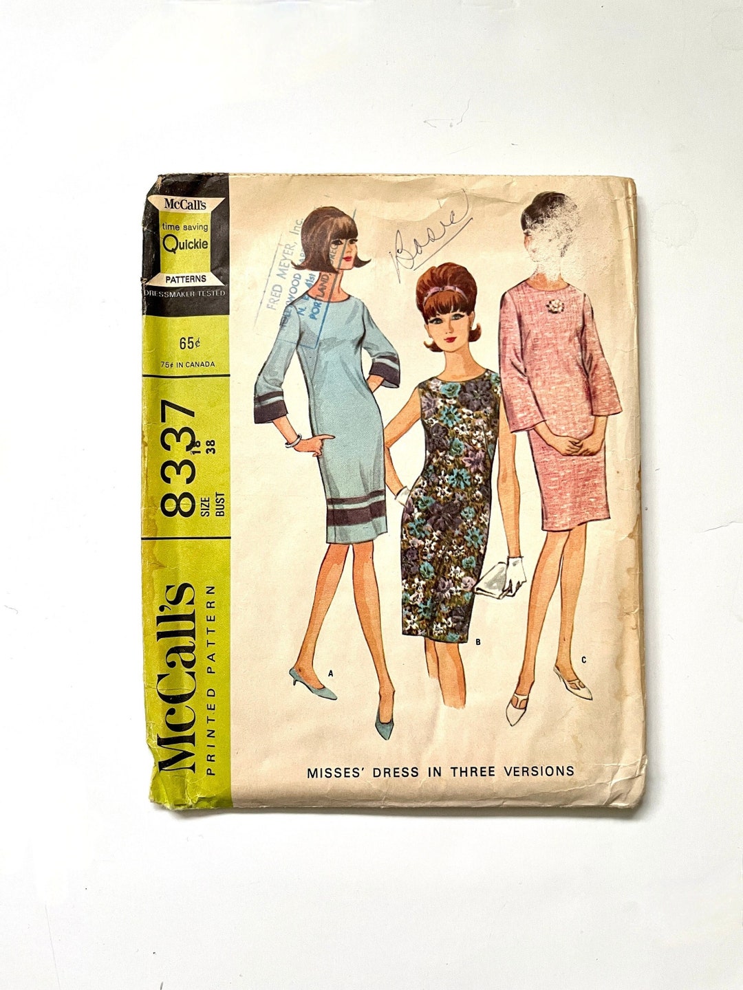 60's Uncut, Mccall's 8337, Dress in Three Versions (M/L) - Etsy