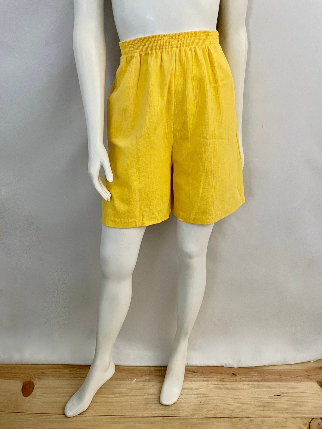 80er Gelbe High Waisted Shorts Von Haband For Her XS Etsy de