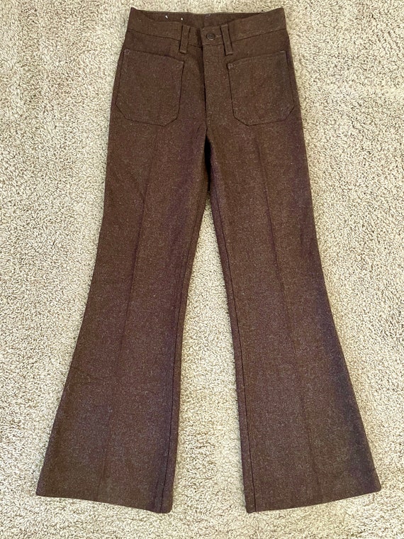 70's Deadstock Big E Levi's, Bell Bottoms, Brown Wool… - Gem