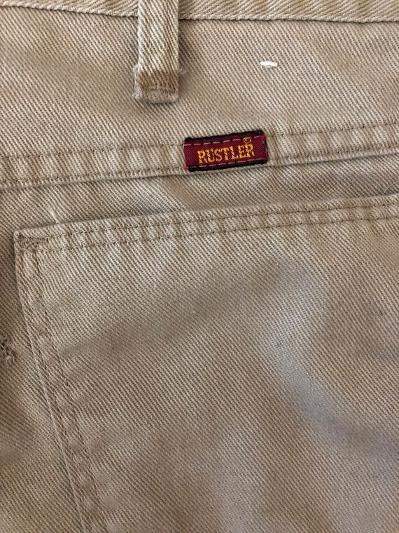Vintage 80's Rustler Pants, Tan, Straight Leg, Work P… - Gem