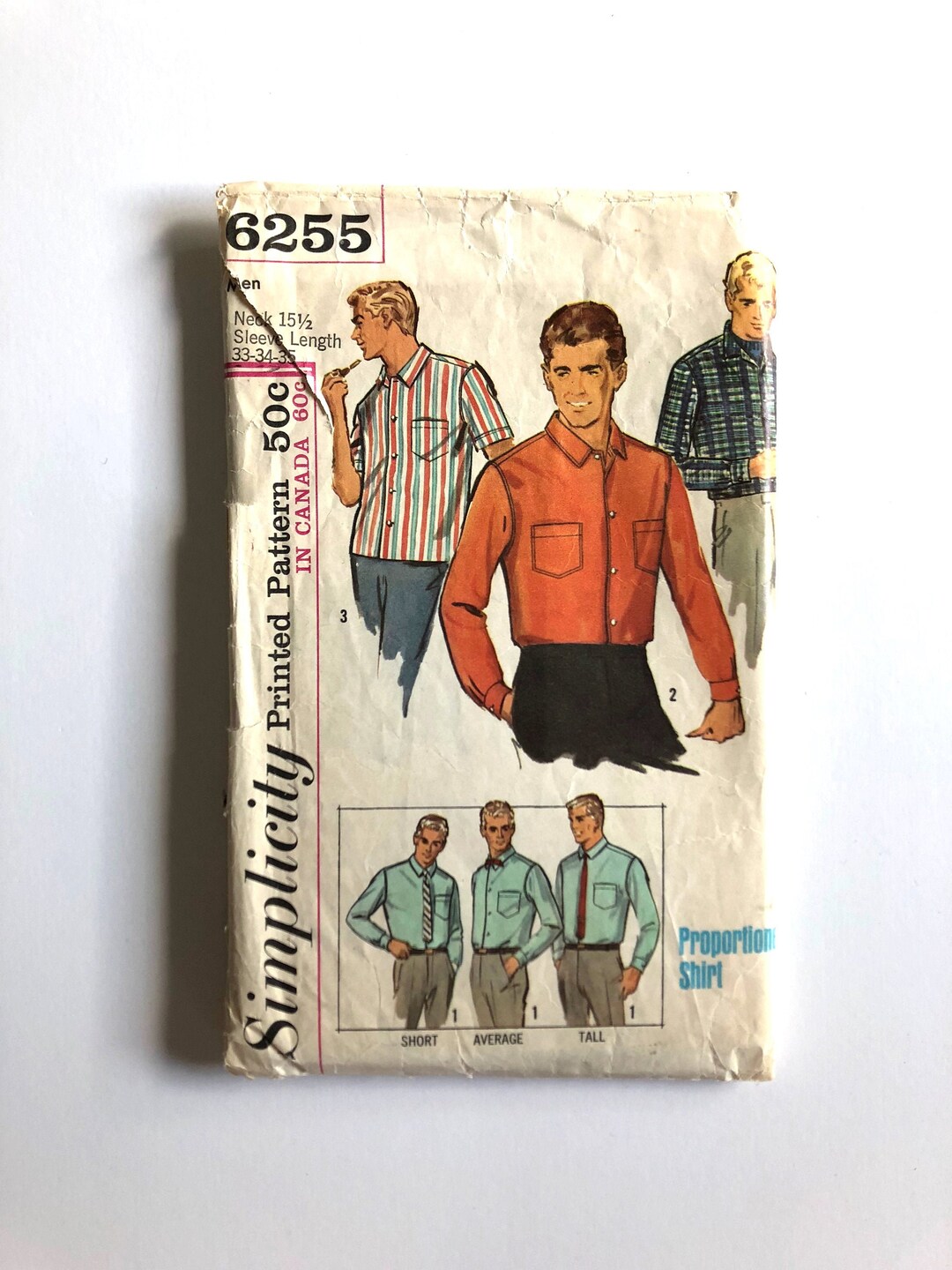 60's Simplicity 6255, Proportioned Shirt (33,34,35) - Etsy