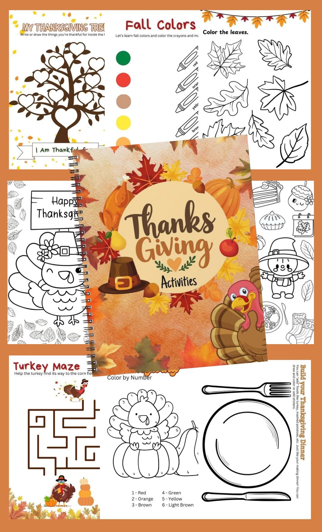 Thanksgiving Activities for Kids, TK and Kindergarten Printable PDF - Etsy