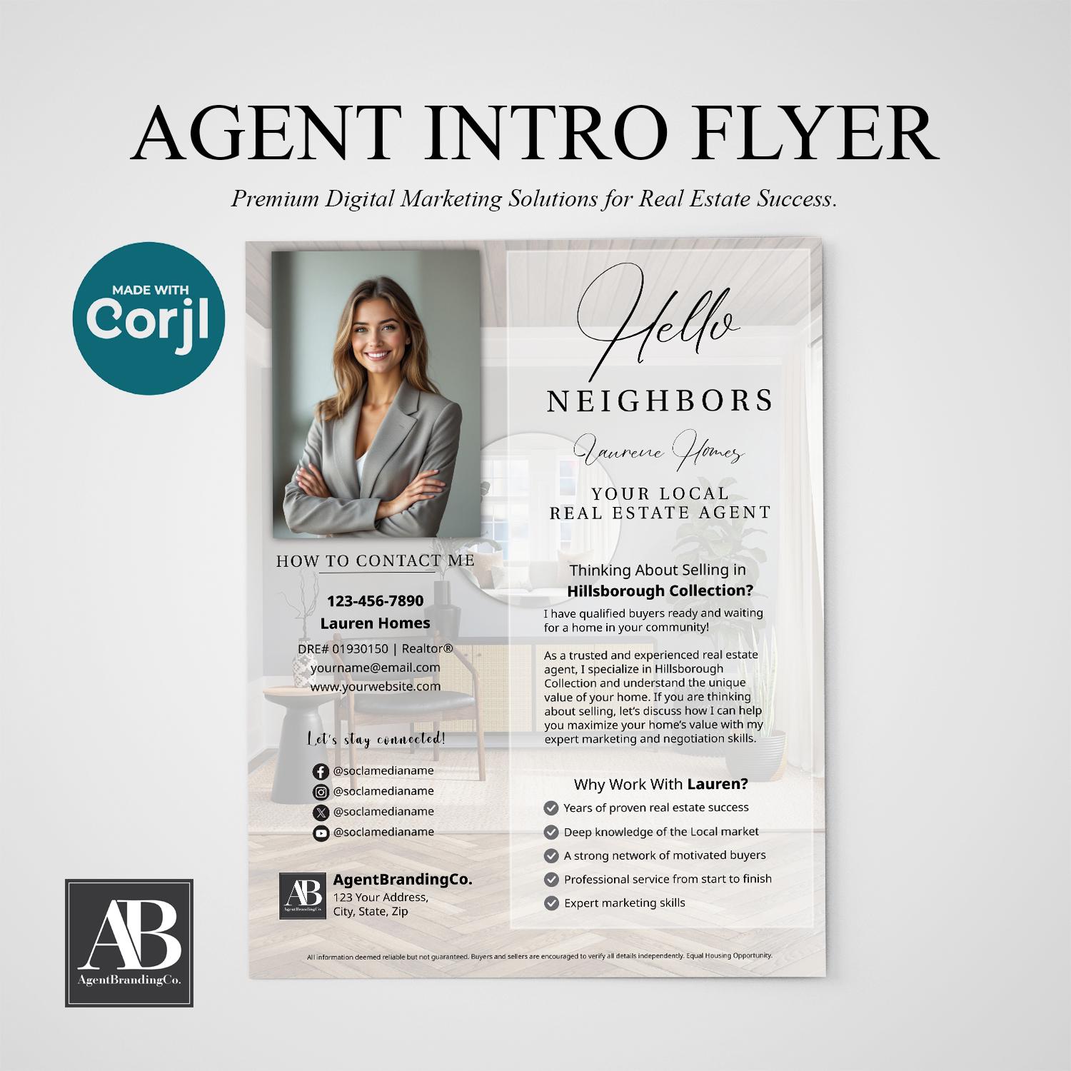 Real Estate Agent Introduction Flyer | Editable Template | Realtor ...