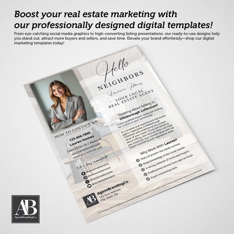 Real Estate Agent Introduction Flyer | Editable Template | Realtor ...