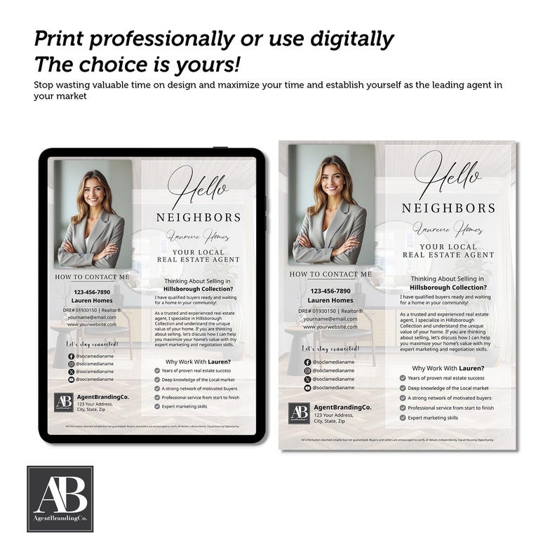 Real Estate Agent Introduction Flyer | Editable Template | Realtor ...