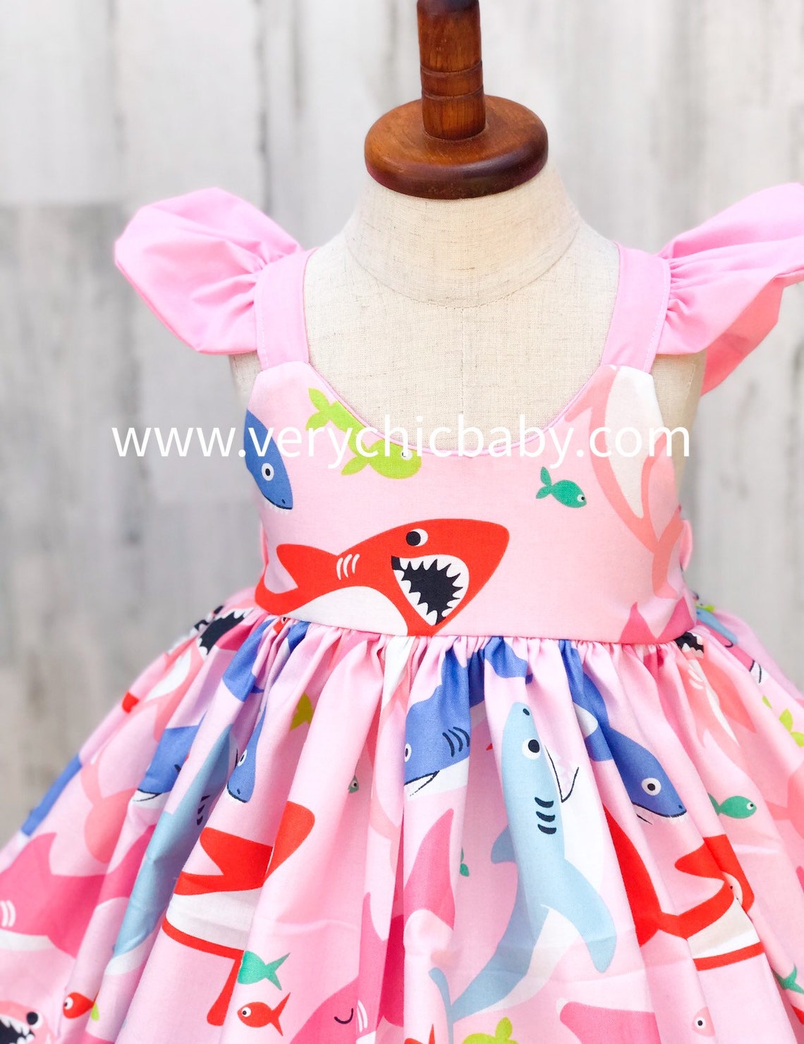 Shark Dress Pink Shark Party Dress Shark Birthday Dress - Etsy