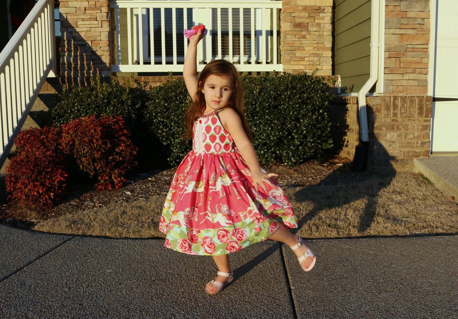Pink Carousel Dress, Strawberry Halter Dress, Girls Birthday Outfit - Etsy