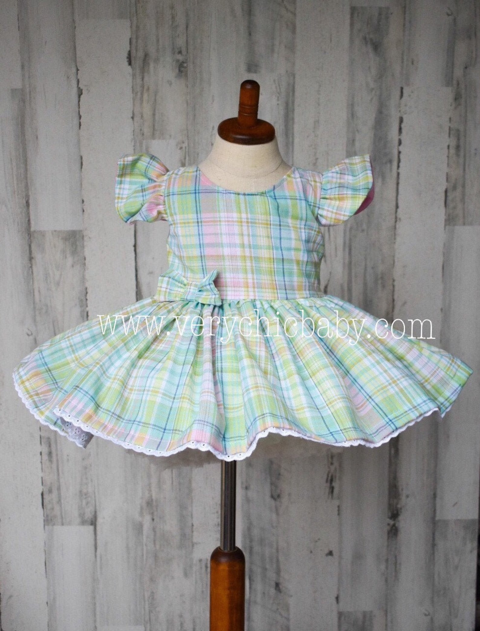 Plaid Easter Dress With Vintage Eyelet Trim - Etsy