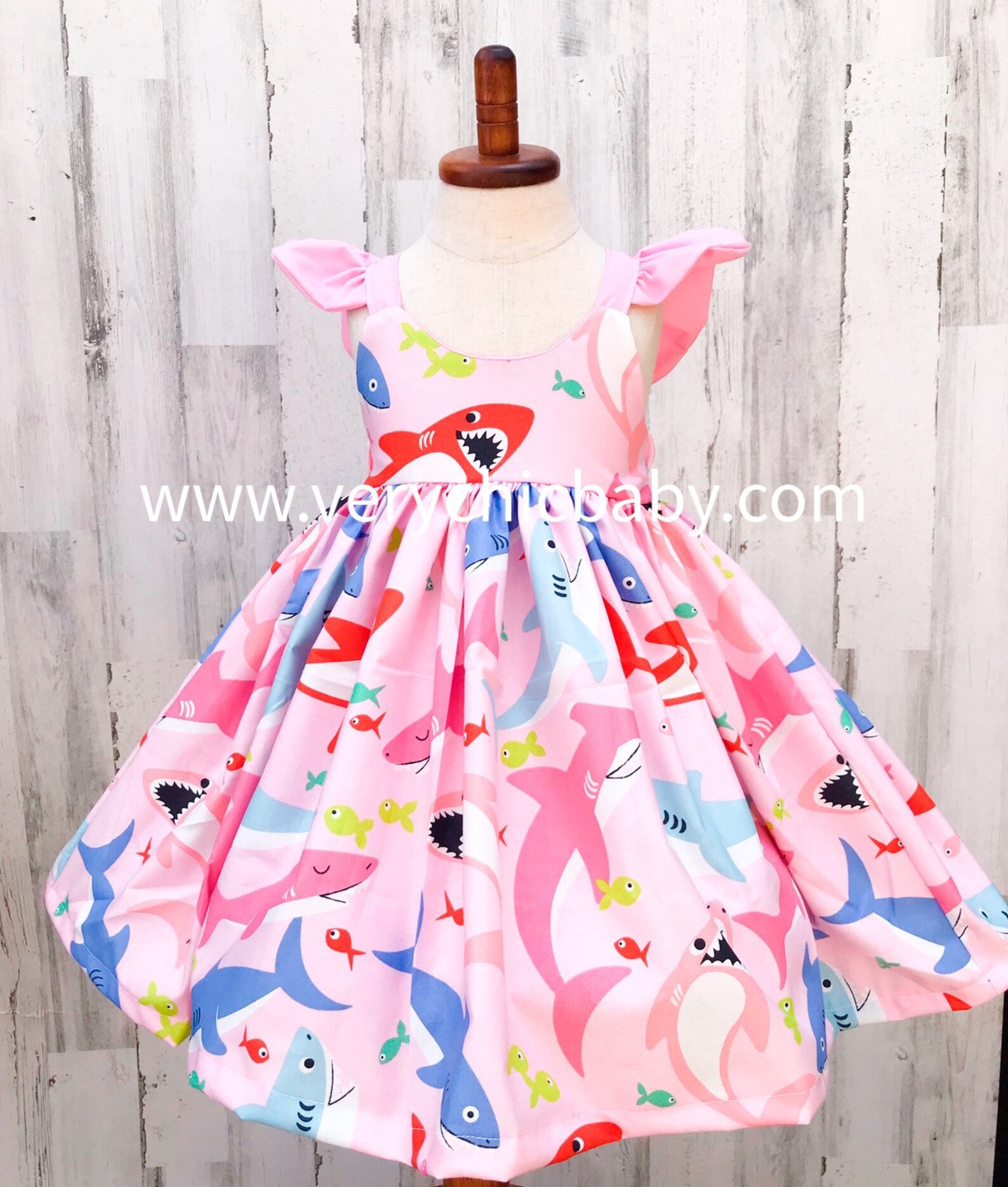 Shark Dress, Pink Shark Party Dress, Shark Birthday Dress - Etsy