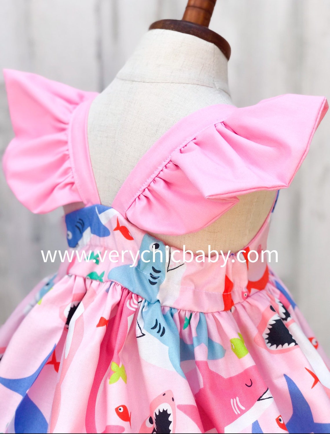 Shark Dress Pink Shark Party Dress Shark Birthday Dress - Etsy
