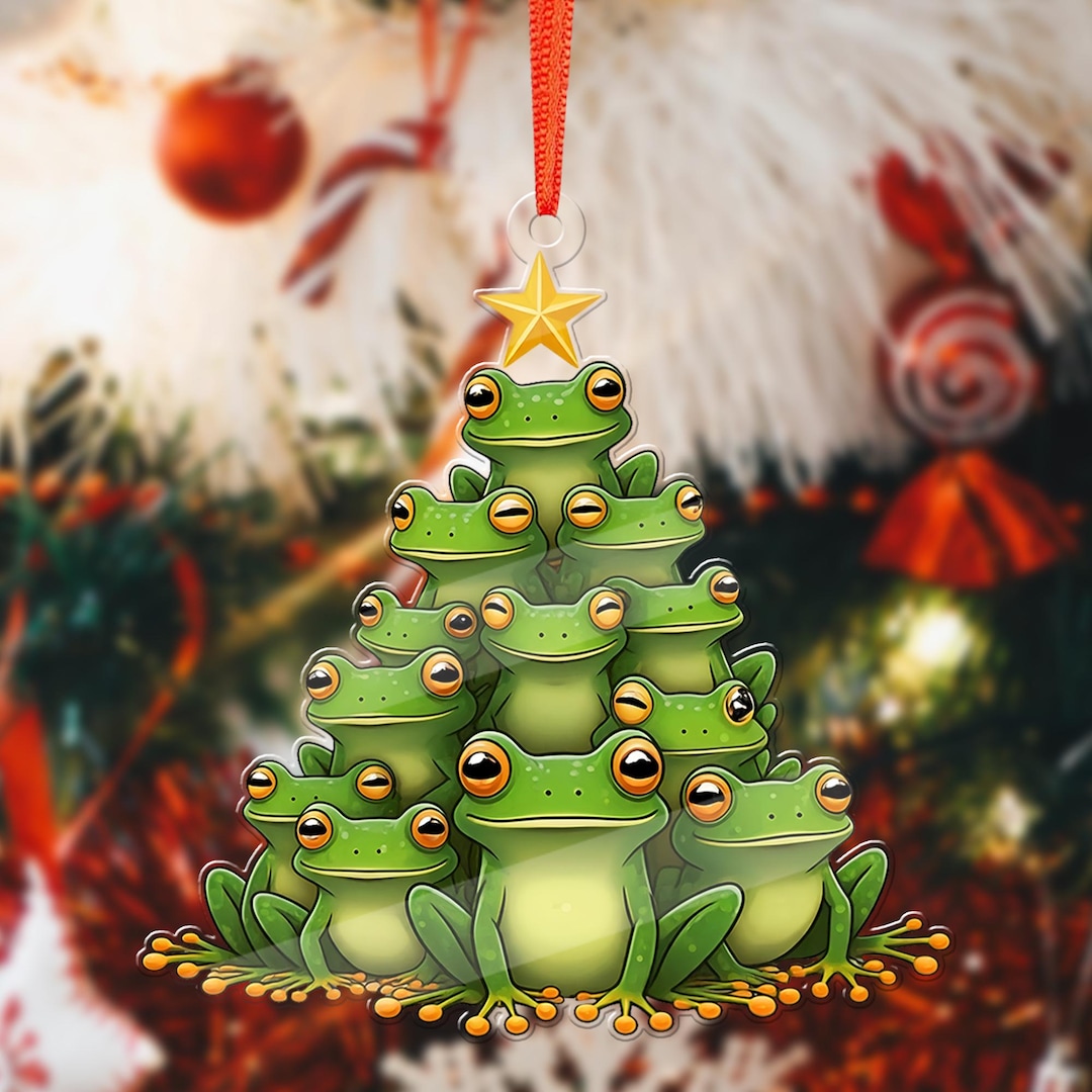 2D FLAT Frogs Christmas Tree Ornament, Unique Christmas Decoration ...