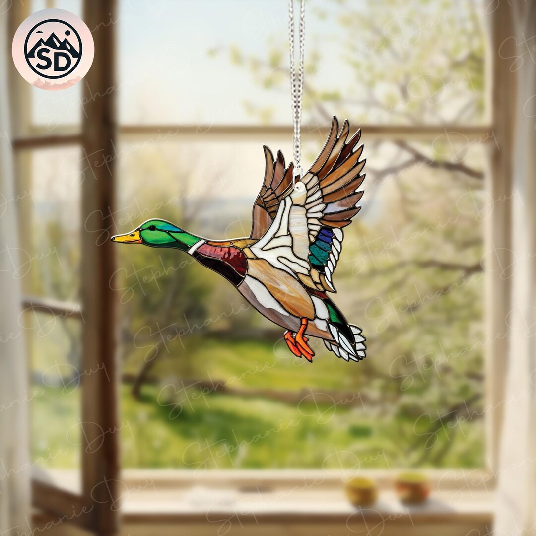 Flying Mallard Duck ACRYLIC Window Hanging, Mallard Duck Decor, Mallard ...