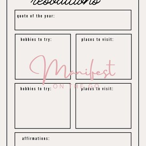 2025 Resolutions + Goals Template | New Years Resolutions Organizer - Etsy