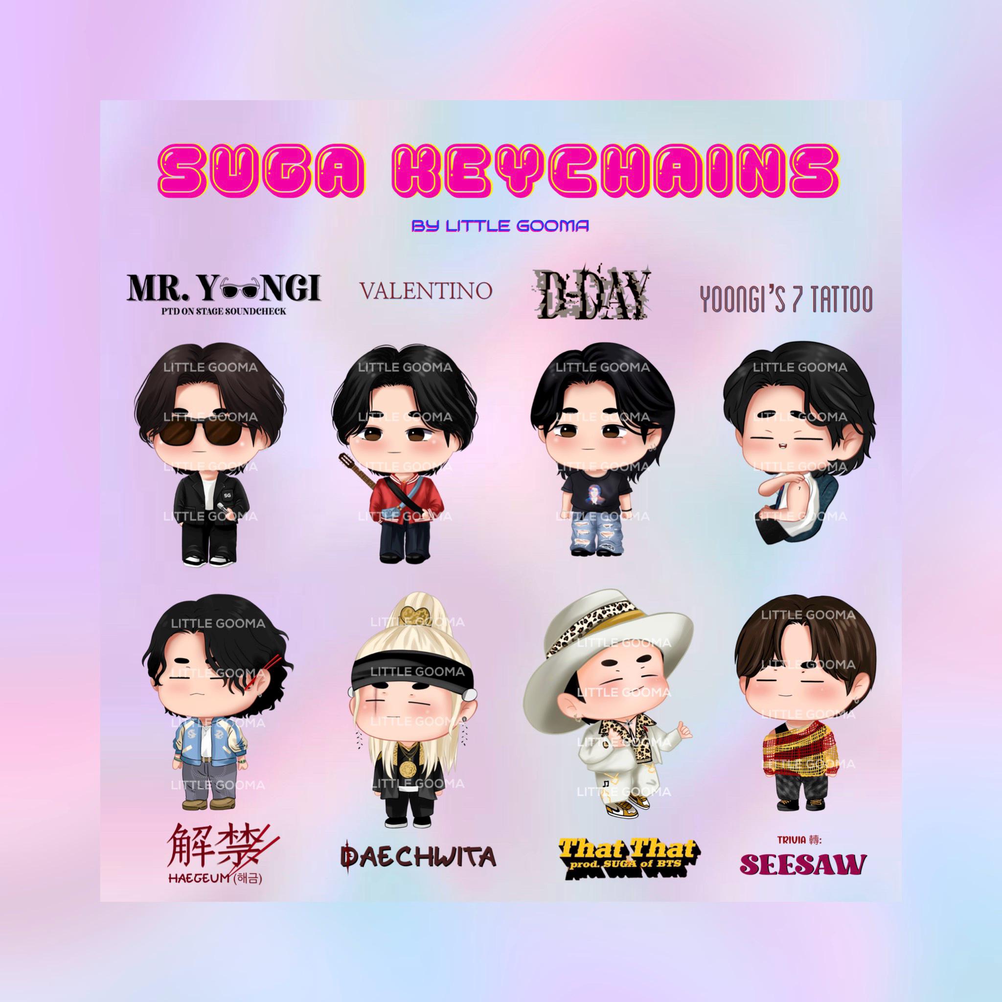 BTS SUGA Keychains / Kpop Acrylic Keychains / Keyring - Etsy