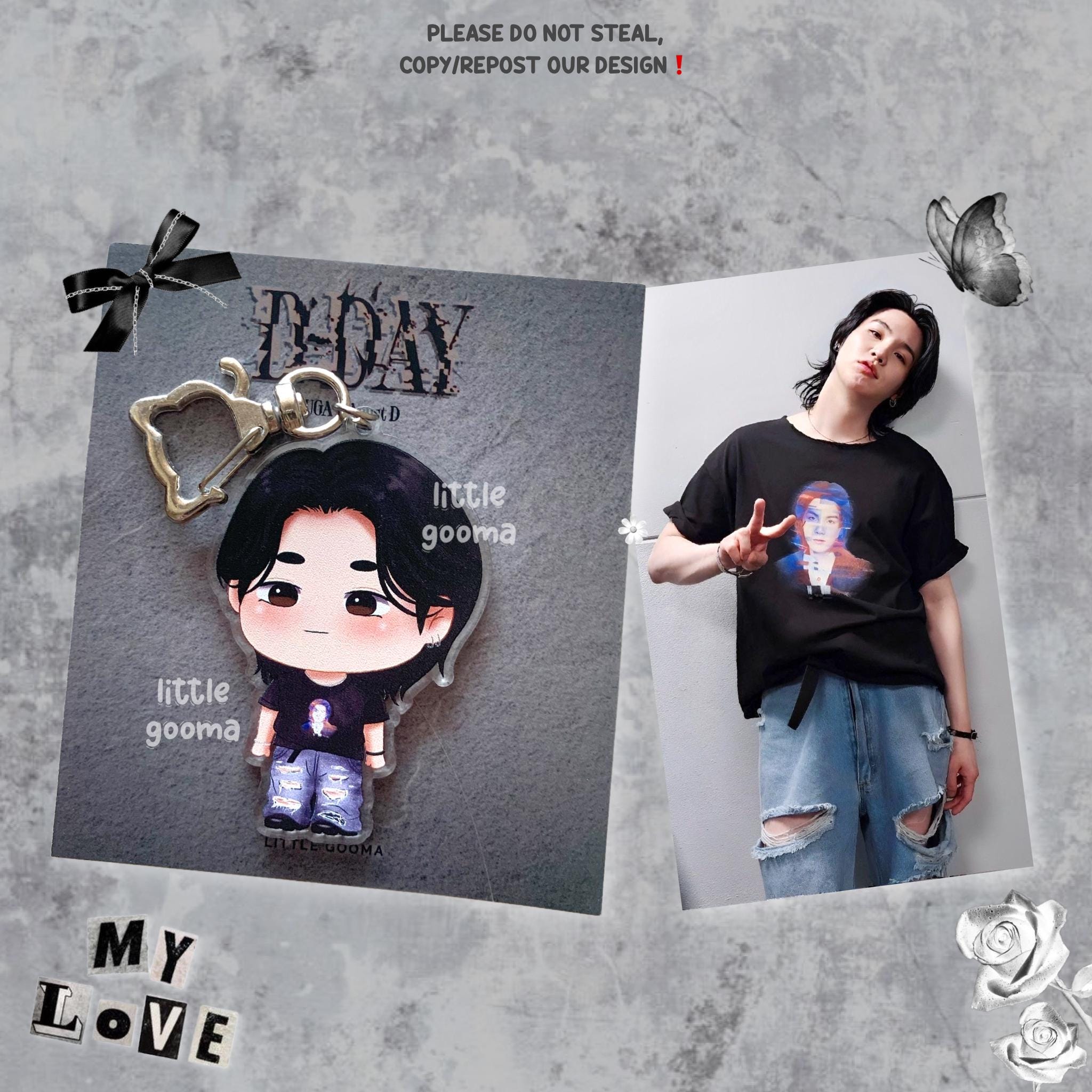 BTS SUGA Keychains / Kpop Acrylic Keychains / Keyring - Etsy