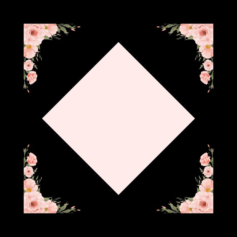 Floral Corner Template - Transparent Background PNG - Etsy