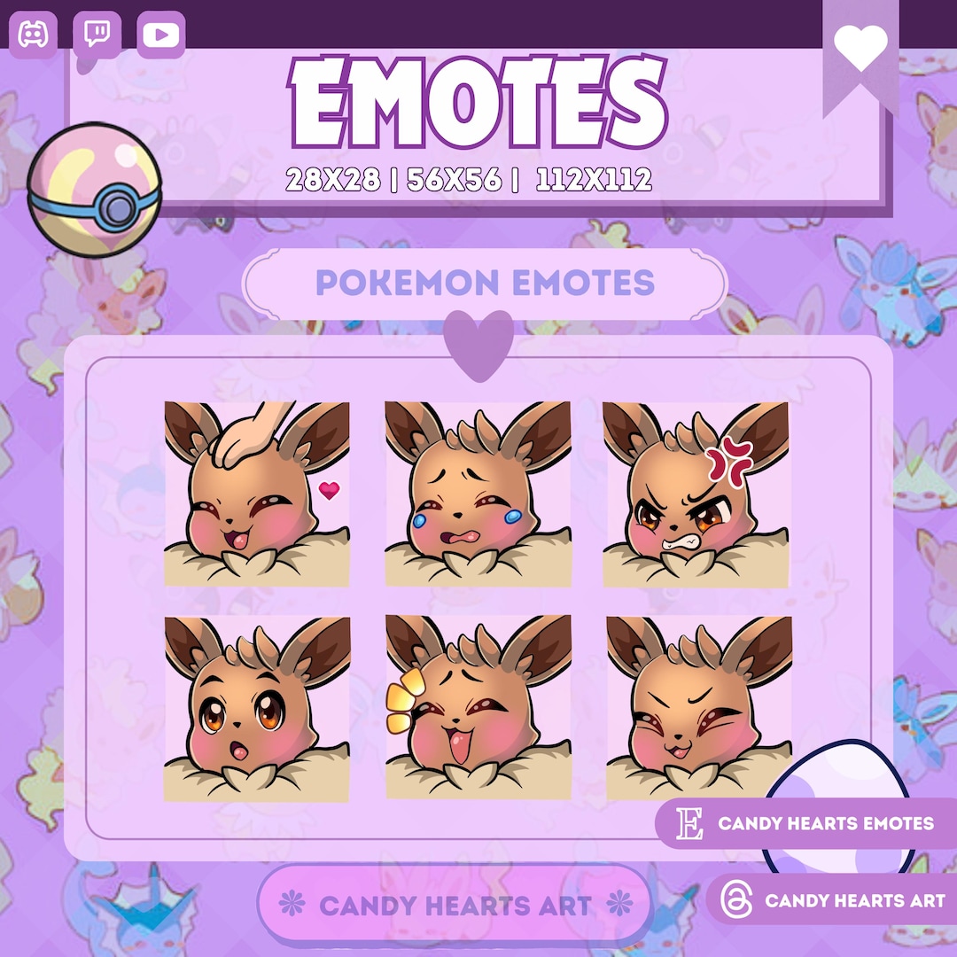 Chibi Emotes for Streamers | Pokemon Fan Art | Eevee Inspired Design ...