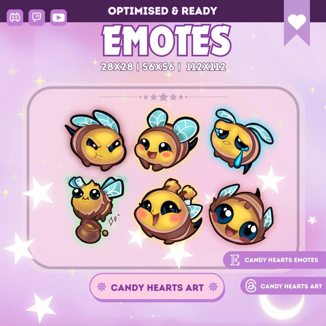 Save the Bees Emotes for Twitch & Discord - Charity Stream Emotes - Etsy