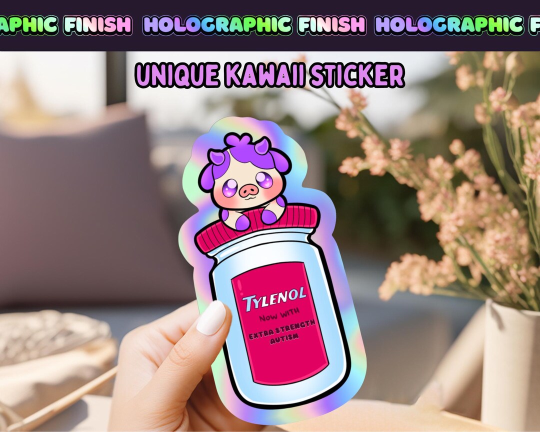 Tylenol Alistar the Cow Kawaii Vinyl Stickers: Kawaii Autism Decals ...