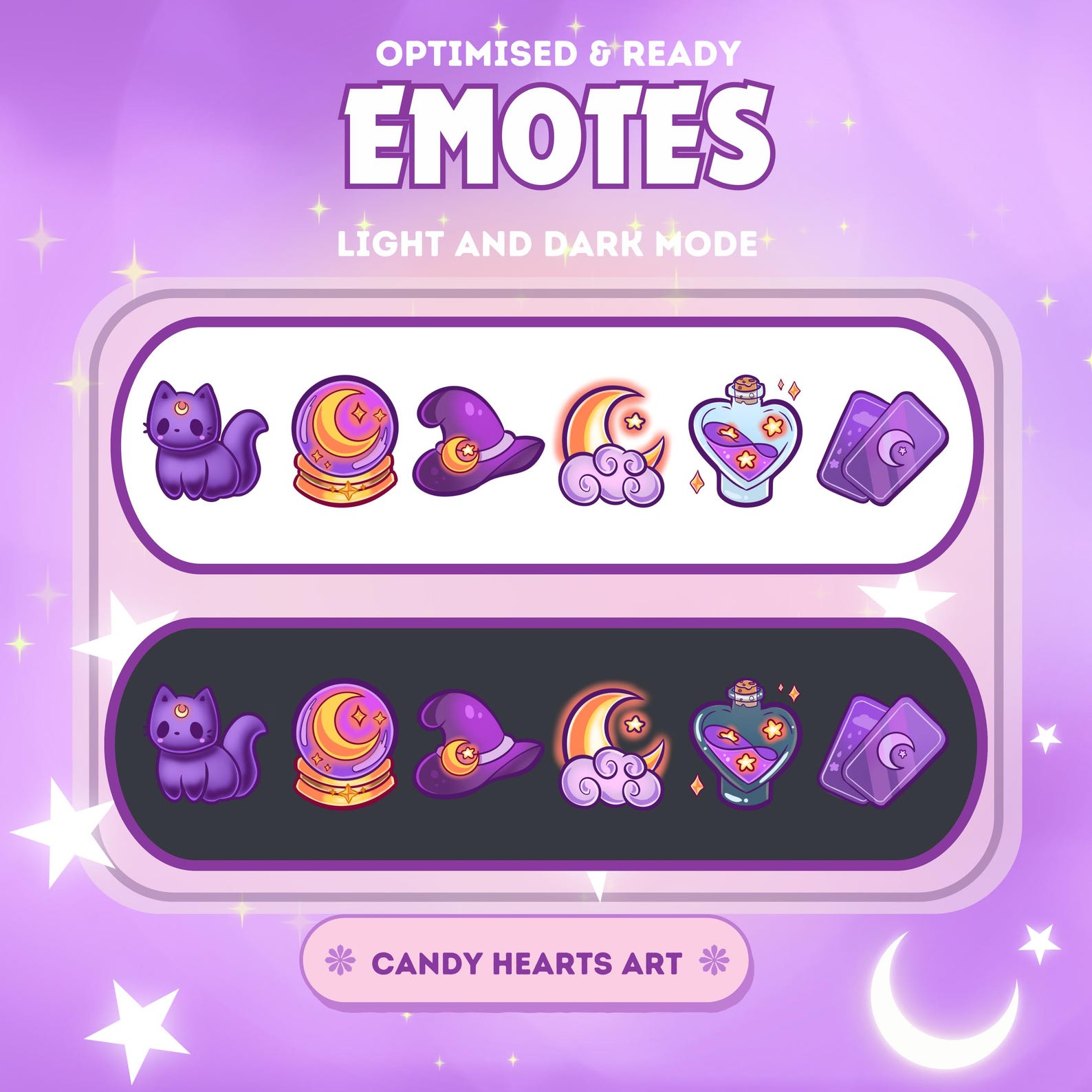 Chibi Emotes for Streamers | Kawaii Witchy Emotes | Witch Inspired ...