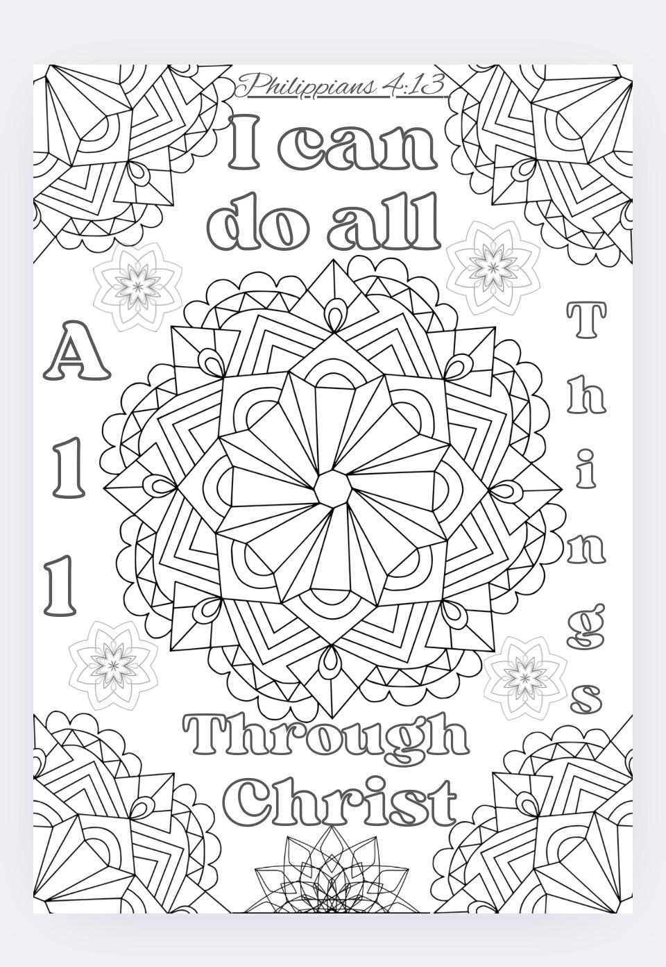 Christian Mandala Coloring Pages – 7 Printable Scripture Quote Designs ...