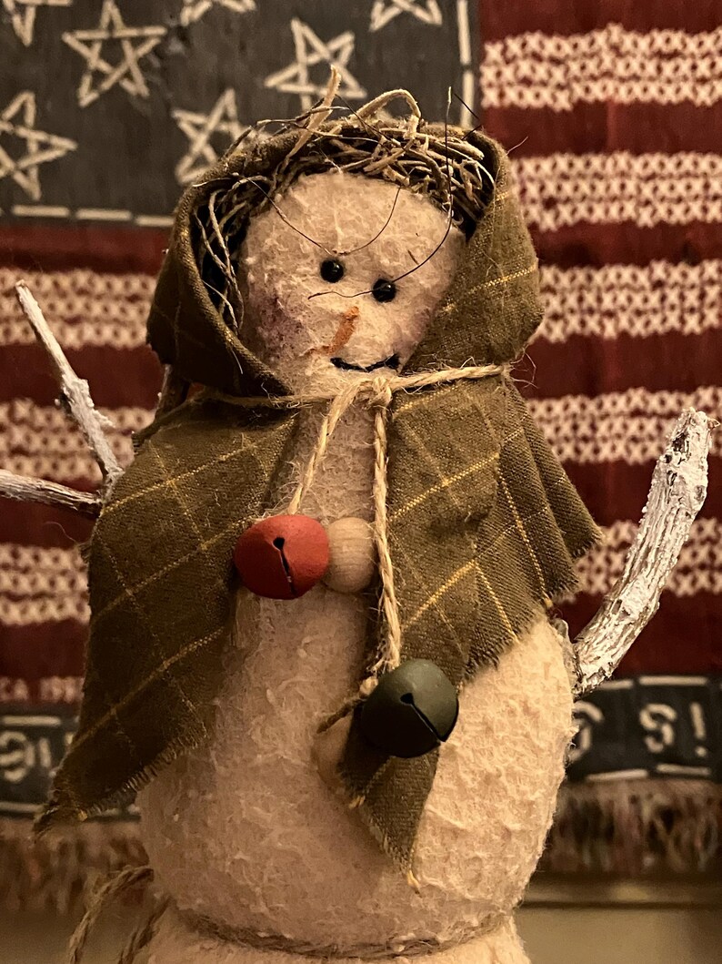 Primitive Snowwoman/snowman Stuffed 6 - Etsy