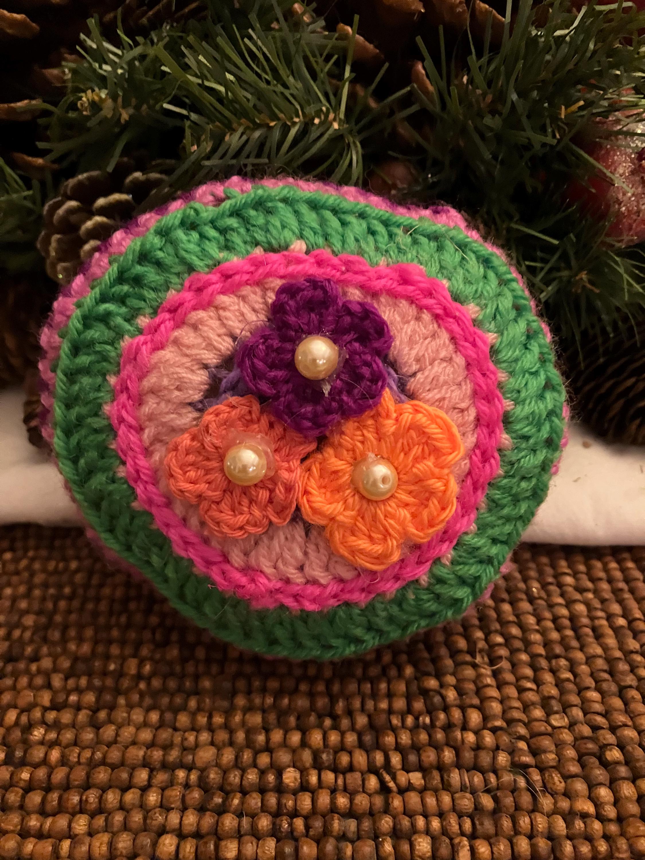 Double Sided Crochet Pin Cushion Handmade Cotton and Acrylic Yarn - Etsy