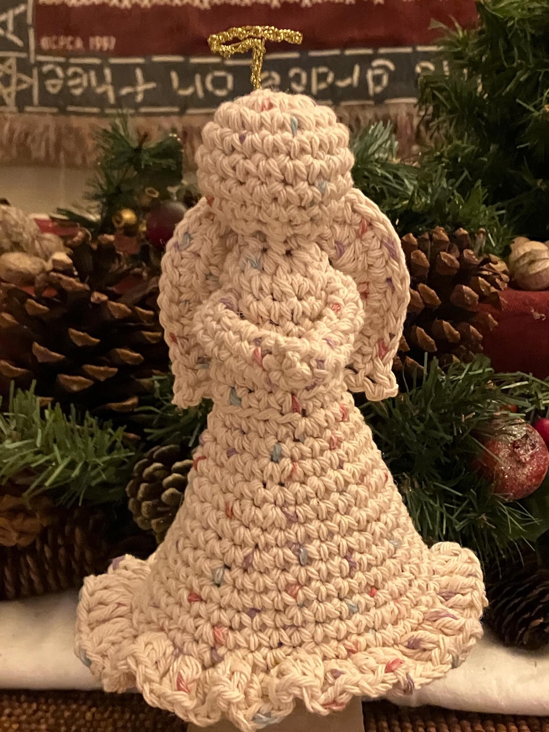 Crochet Christmas Angel or Tree Topper Handmade Decoration - Etsy