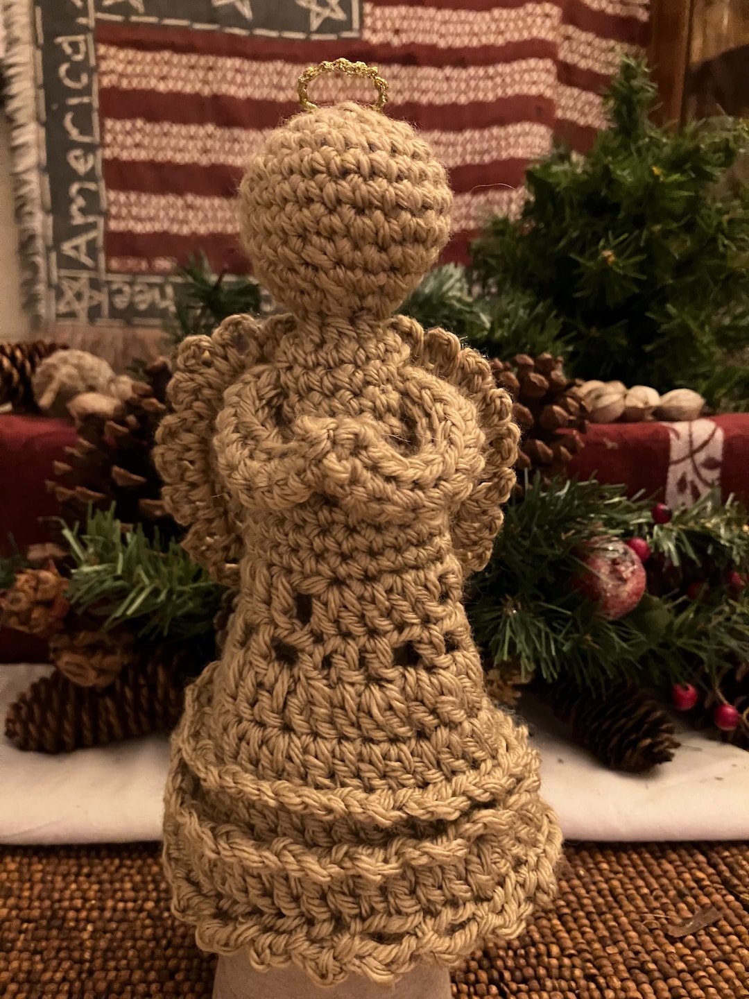 Crochet Evangeline Christmas Angel or Tree Topper Handmade Decoration ...