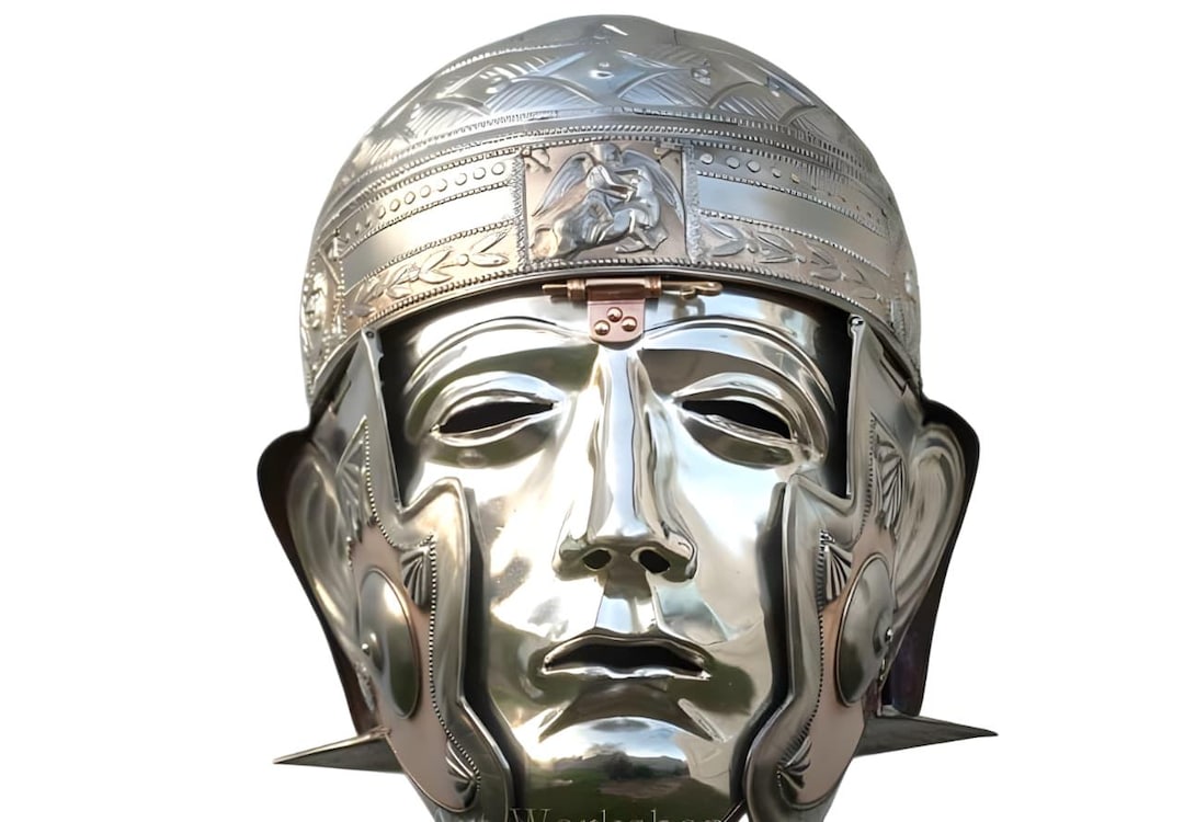 Roman Cavalry Helmet With Face Mask: Ancient Armor Replica - Etsy