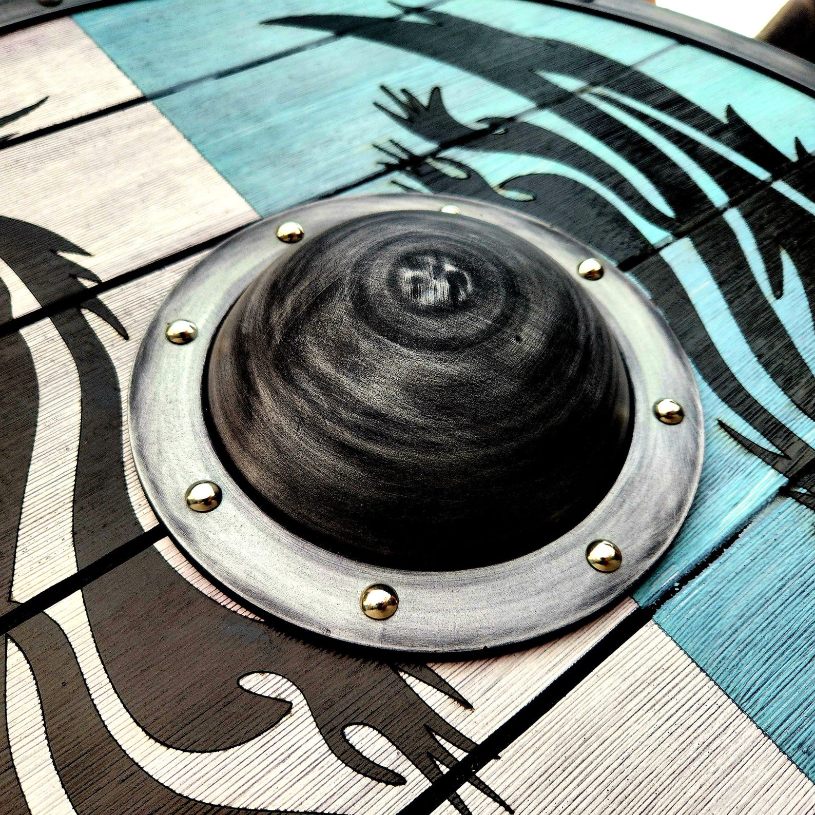 Viking Valhalla Raven Wooden Shield - Crow Designer Shield - Medieval ...