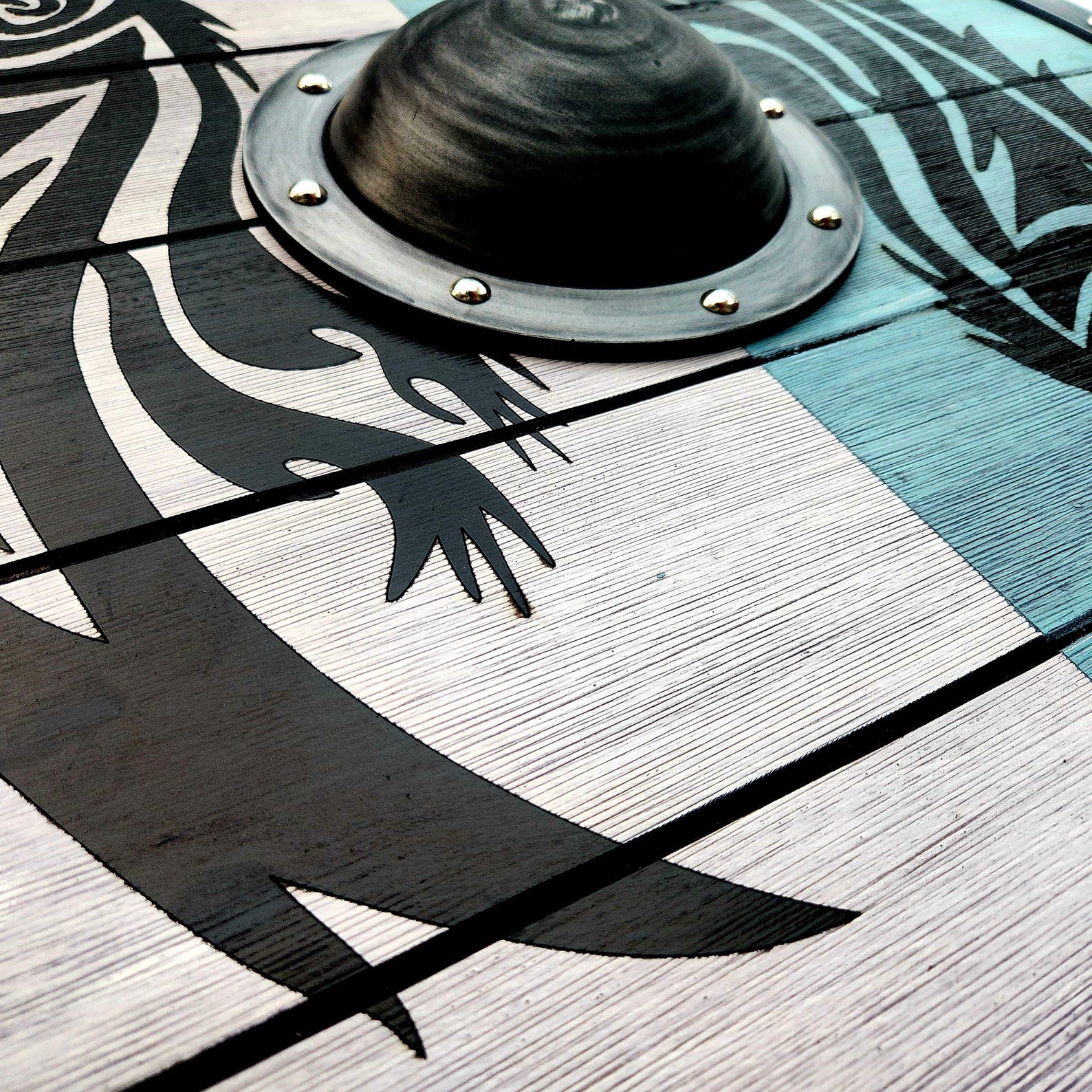 Viking Valhalla Raven Wooden Shield - Crow Designer Shield - Medieval ...