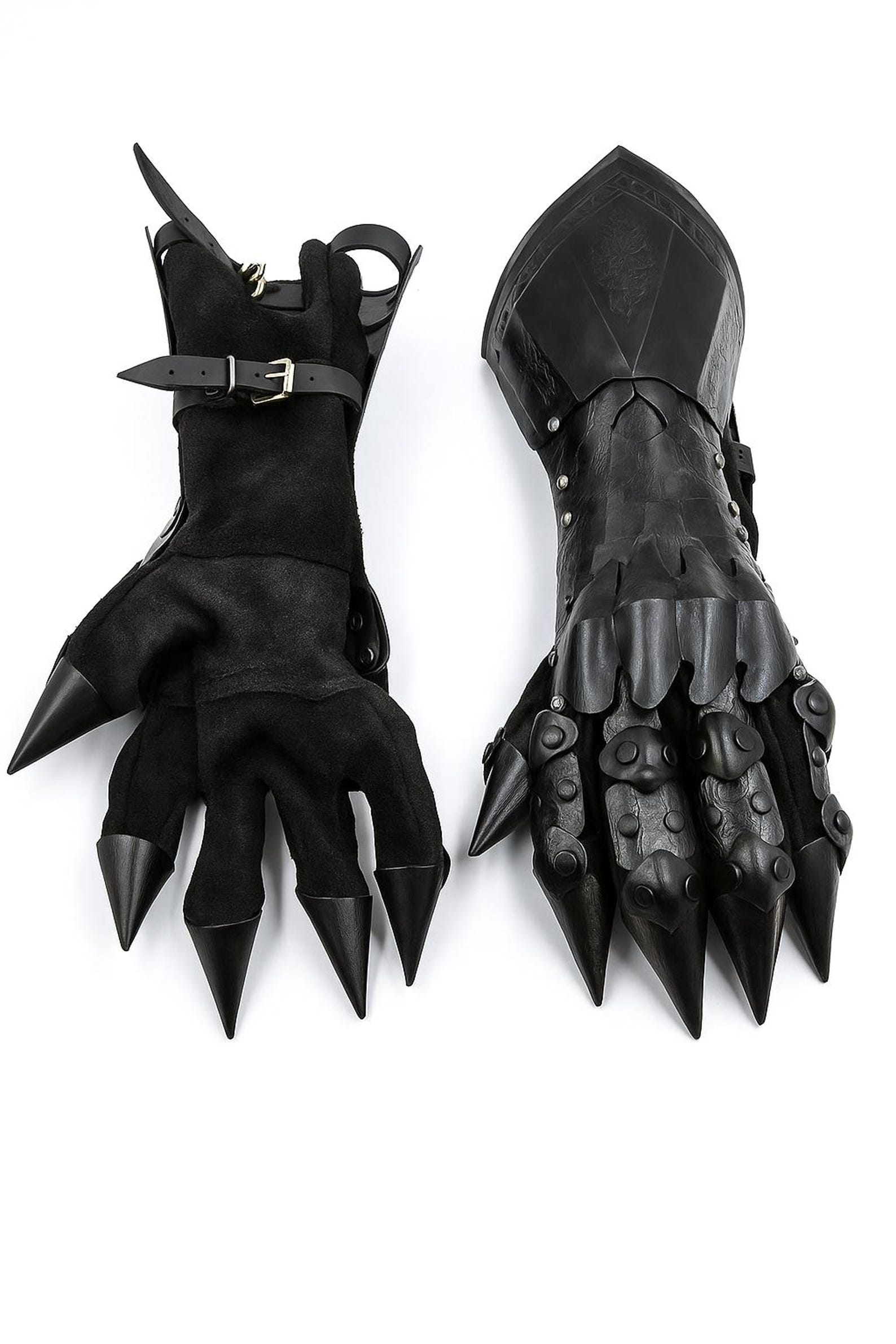 Medieval Nazgul Black Etched Steel Gauntlets: Hand Armor Gloves - Etsy