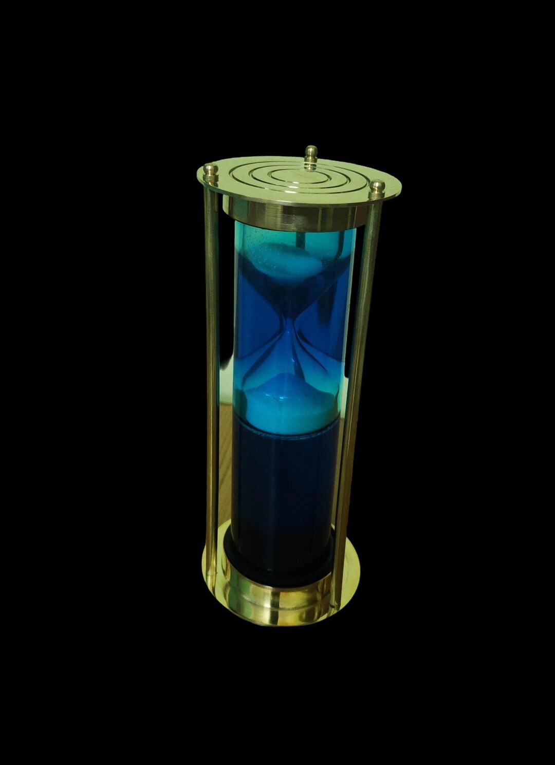 Nautical Brass Hourglass: Blue Liquid Sand Timer, 2-minute - Etsy
