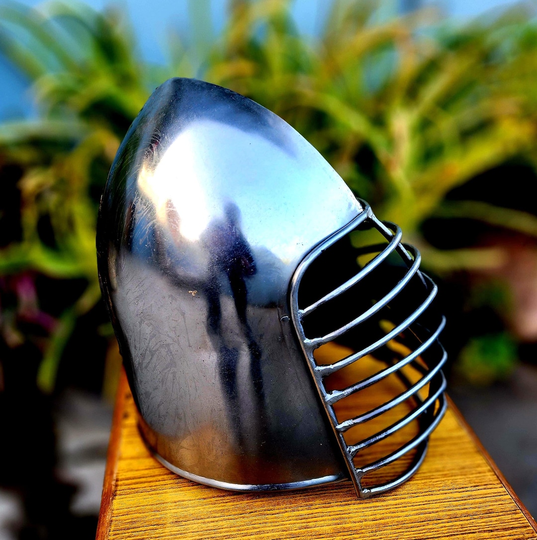 Knight Bar Grill Steel Helmet: Medieval SCA Battle Cosplay - Etsy